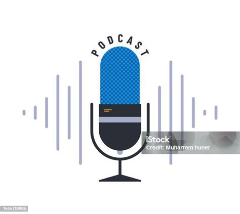 팟캐스트 개념 벡터 삽화는 복고풍 마이크와 음파를 가지고 있습니다 마이크에 대한 스톡 벡터 아트 및 기타 이미지 마이크 팟캐스팅 라디오 Istock