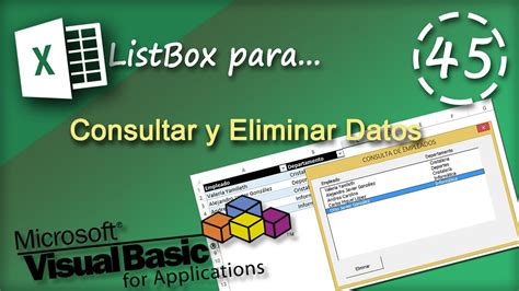 Listbox Para Consultar Y Eliminar Datos Vba Excel 2013 45 Youtube