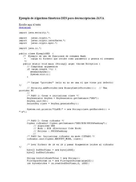 Ejemplo De Algoritmo Simétrico Des Para Des Pdf Dirección Ip