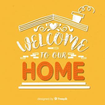 Free Vector | Welcome lettering concept