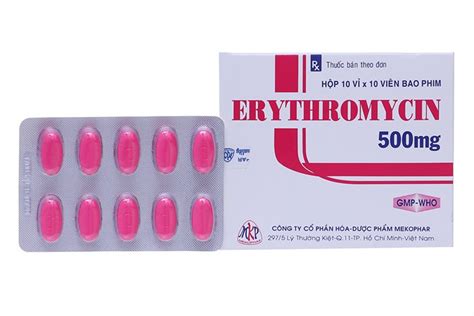 Erythromycin 500mg 1 Box 100 Tablets Rxviet