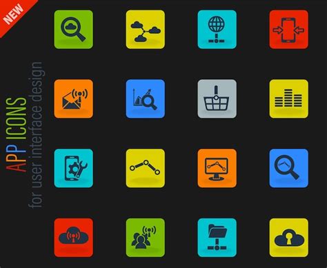 Premium Vector Data Analytic And Social Network Icon Set
