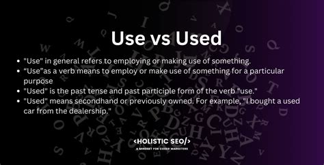 Use Vs Used Difference Between Them And How To Correctly Use Them Holistic SEO