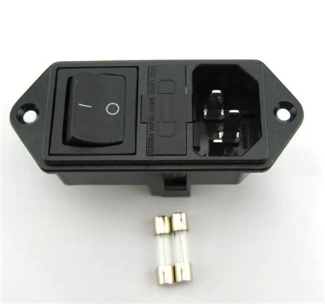 IEC C14 AC Power Connector Socket With Fuse And Switch For Industrial Machine Male Adapter