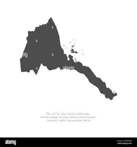 Vector Map Eritrea Isolated Vector Illustration Black On White Background Eps 10 Illustration