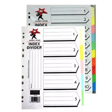 A4 Index Divider 5colour 10colour Color Paper Index Divider 11 HOLES INDEX DIVIDER Shopee Malaysia