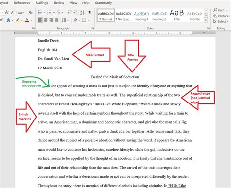 Student Essay Example 2 Literary Analysis In MLA The RoughWriters