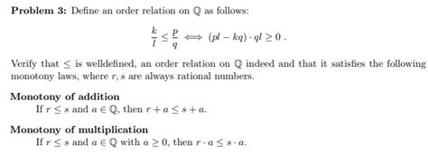 Solved Problem 3 Define An Order Relation On Q As Follows