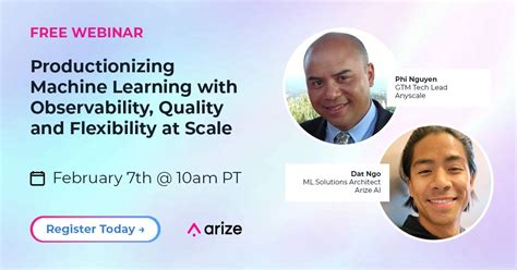 Arize Ai On Linkedin Next Week 👉 Productionizing Machine Learning With Observability Quality…