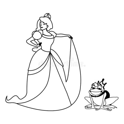 Beautiful Princess And Toad Prince Of Tales Character Stock Illustration Illustration Of Dress