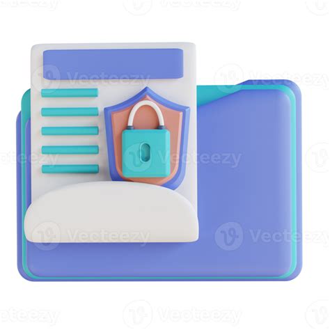3d Illustration Locked Folder Document 10842648 Png