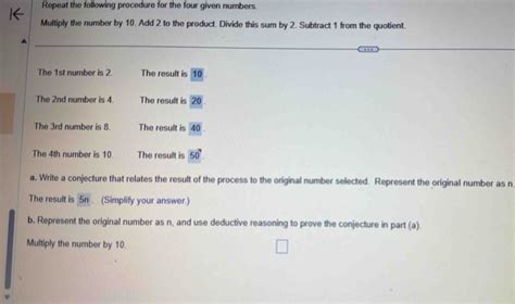 solved repeat the following procedure for the four given numbers