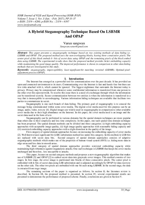 Pdf A Hybrid Steganography Technique Based On Lsbmr And Opap