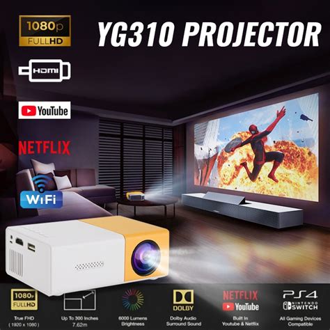 Yg Mini Projector Led P Hd Portable Projector Home Theater Hdmi Usb Inches Small
