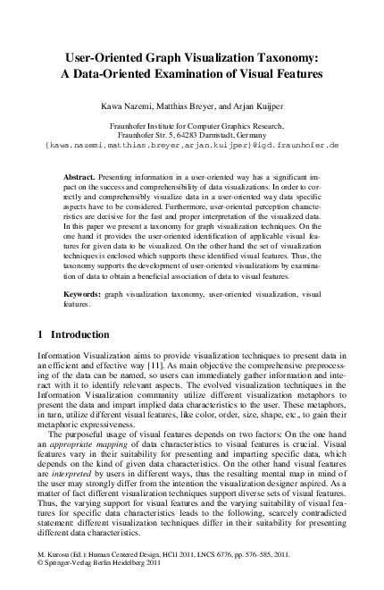 Pdf User Oriented Graph Visualization Taxonomy A Data Oriented