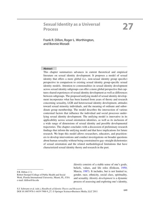PDF Sexual Identity As A Universal Process
