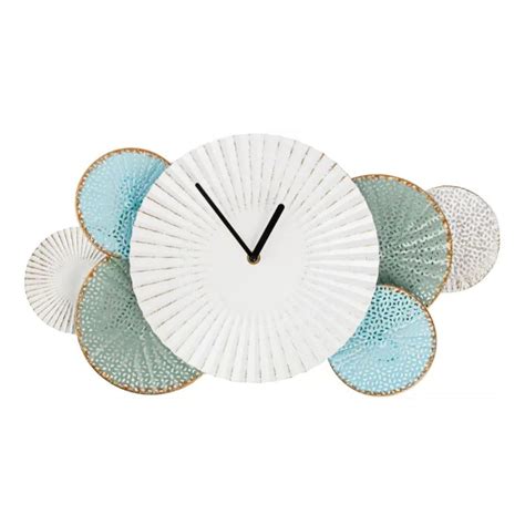 Часы настенные Круги фигурный металл цвет бело голубой бесшумные 51x28 5 см купить по низкой