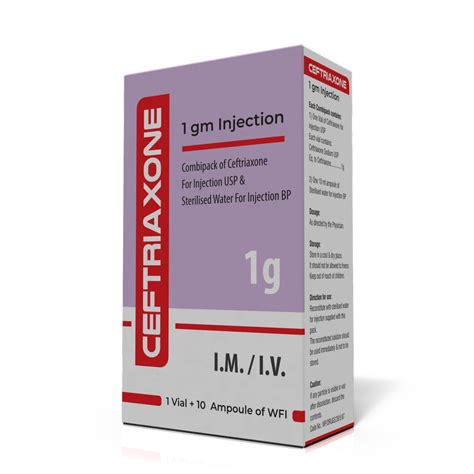 1g Ceftriaxone Sterilised Water Injection 1 Gm At Best Price In Vadodara
