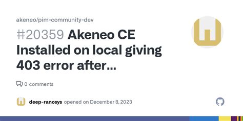 akeneo ce installed on local giving 403 error after installation