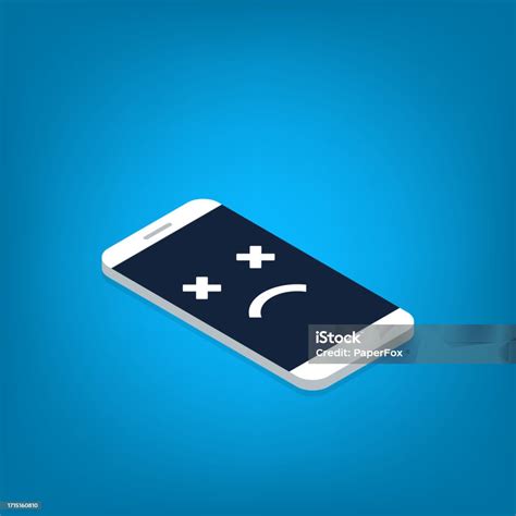 Broken Smartphone With Sad Smile Broken Phone Service Recovery And