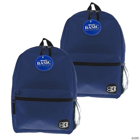Bazic Products 16 Basic Backpack Navy Blue Pack Of 2