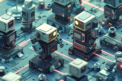 technological ai robot isometric data generate ai premium ai