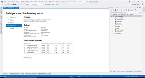 Price Prediction In ASP NET Core Using ML NET