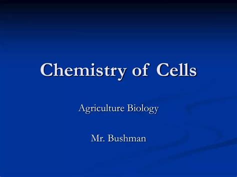 PPT Chemistry Of Cells PowerPoint Presentation Free Download ID 1459692