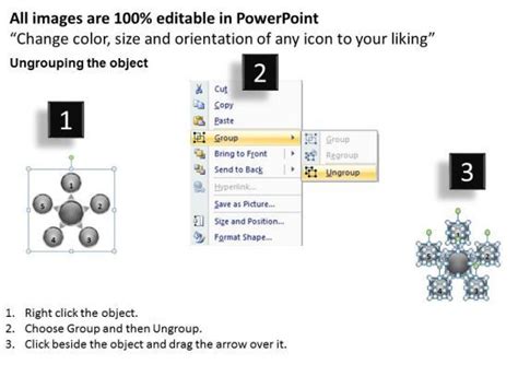 And Diverging Factors Process Flow Relative Circular Arrow Network PowerPoint Templates