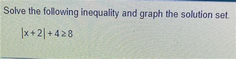 Solved Solve The Following Inequality And Graph The Solution Chegg