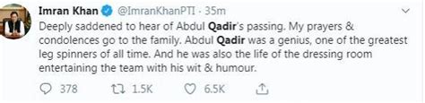 abdul qadir no more sachin tendulkar imran khan and rest of cricket