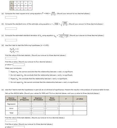 solved consider the data xi1 2 3 4 5