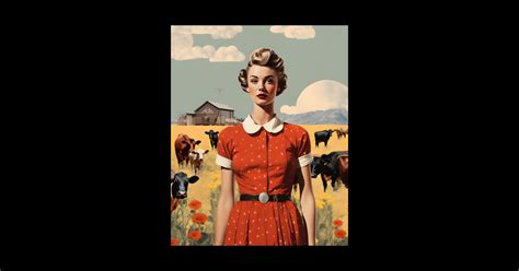 Vintage Farm Girl Pin Up Collage Retro Chic Art Print Pin Up Girl Sticker TeePublic
