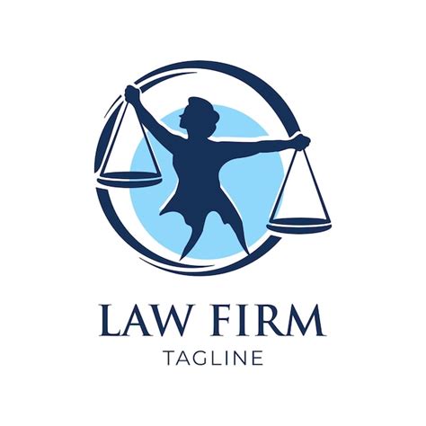 블루 미니멀 법률 로고 디자인 변호사 또는 공증인 디자인 템플릿 프리미엄 벡터