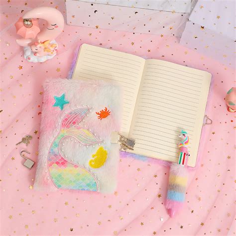 Mermaid Woolly Pearl A5 Notebook Chasing Unicorns