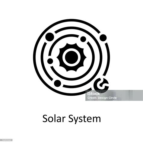 태양계 벡터 솔리드 아이콘 디자인 그림입니다 흰색 배경에 공백 기호 Eps 10 파일 0명에 대한 스톡 벡터 아트 및 기타