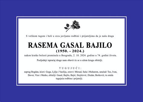 Rasema Gasal Bajilo Osmrtnice Livno