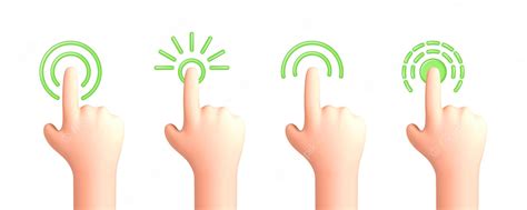 Premium Vector Touch Or Click Icon Design 3d Hand Pointing Icon Design Pointing Gesture Tap