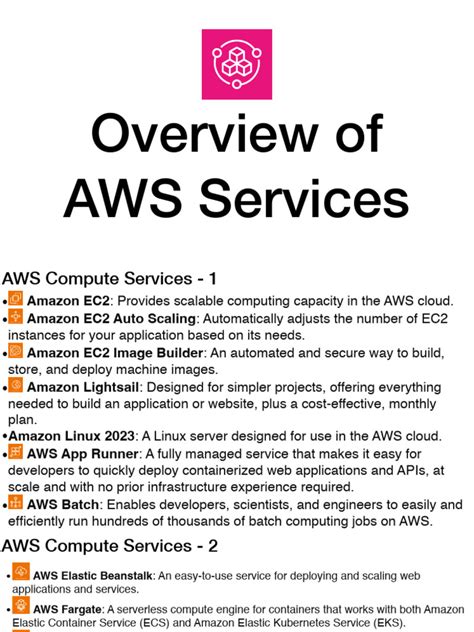 overview of aws services part 1 v2 pdf amazon web services cloud