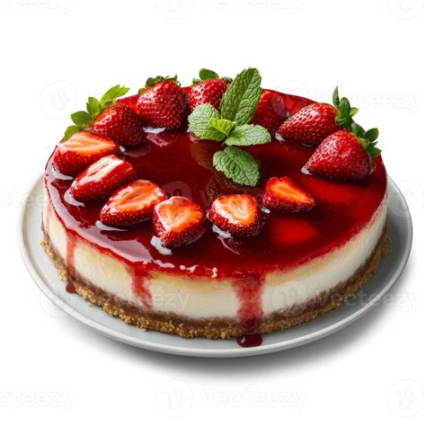 A Classic New York Style Cheesecake With A Dense Creamy Filling A