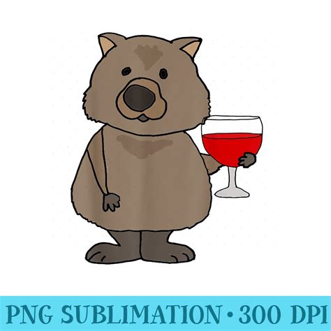 Smiletodaytees Cute Wombat Drinking Wine Download Png File Inspire