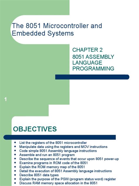 The 8051 Microcontroller and Embedded Systems: 8051 Assembly Language Programming | PDF ...