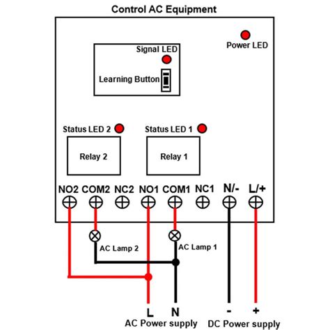 2 Way Dc Input And Relay Contact Output Wireless Remote Control Switch