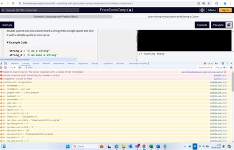 Running Tests In Python Labs Error FreeCodeCamp Support The FreeCodeCamp Forum