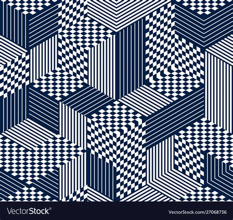 D Cubes Seamless Pattern Background Rhombus Vector Image