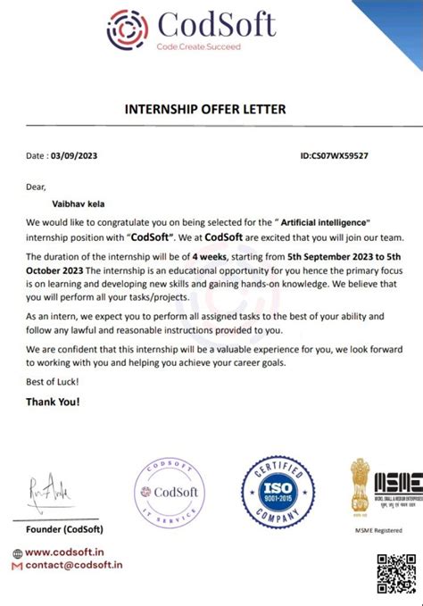 Vaibhav Kela On Linkedin Codsoft Codsoft Codsoftinternship