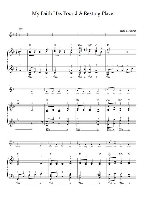 My Faith Has Found A Resting Place エリザ・ E・ヒューイット ピアノ 楽譜