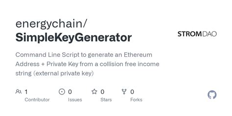 GitHub Energychain SimpleKeyGenerator Command Line Script To