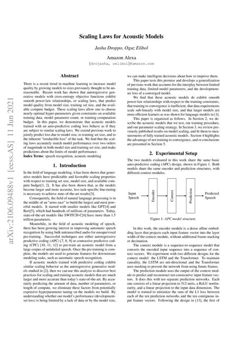 scaling laws for acoustic models deepai