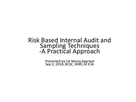 Risk Based Internal Audit And Sampling Techniques